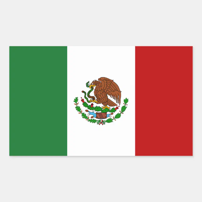 Flag of Mexico Rectangular Sticker | Zazzle