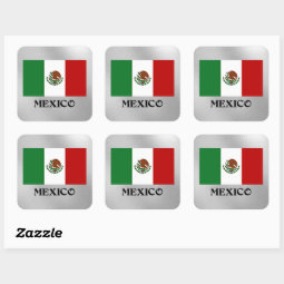 Flag of Mexico Square Sticker | Zazzle