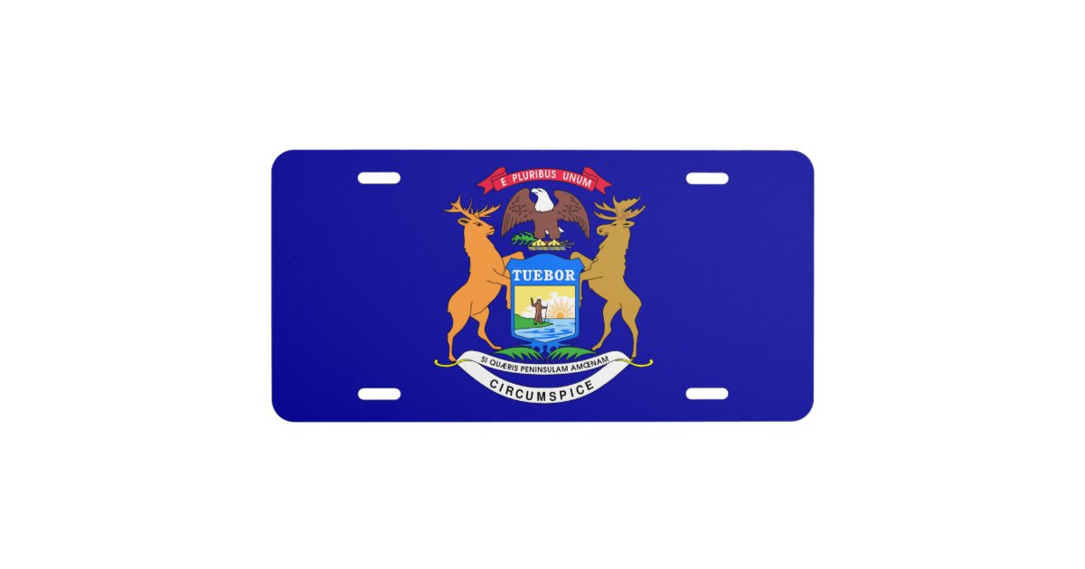 Flag of Michigan License Plate | Zazzle