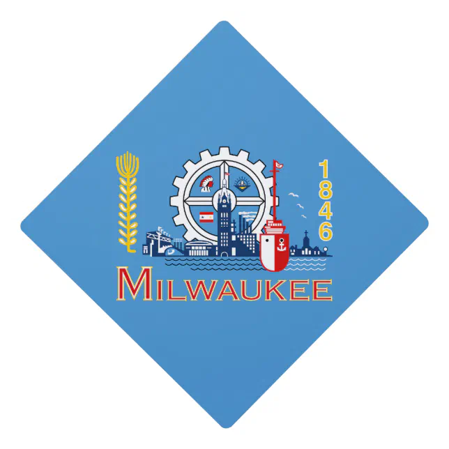 Flag of Milwaukee, Wisconsin Graduation Cap Topper | Zazzle