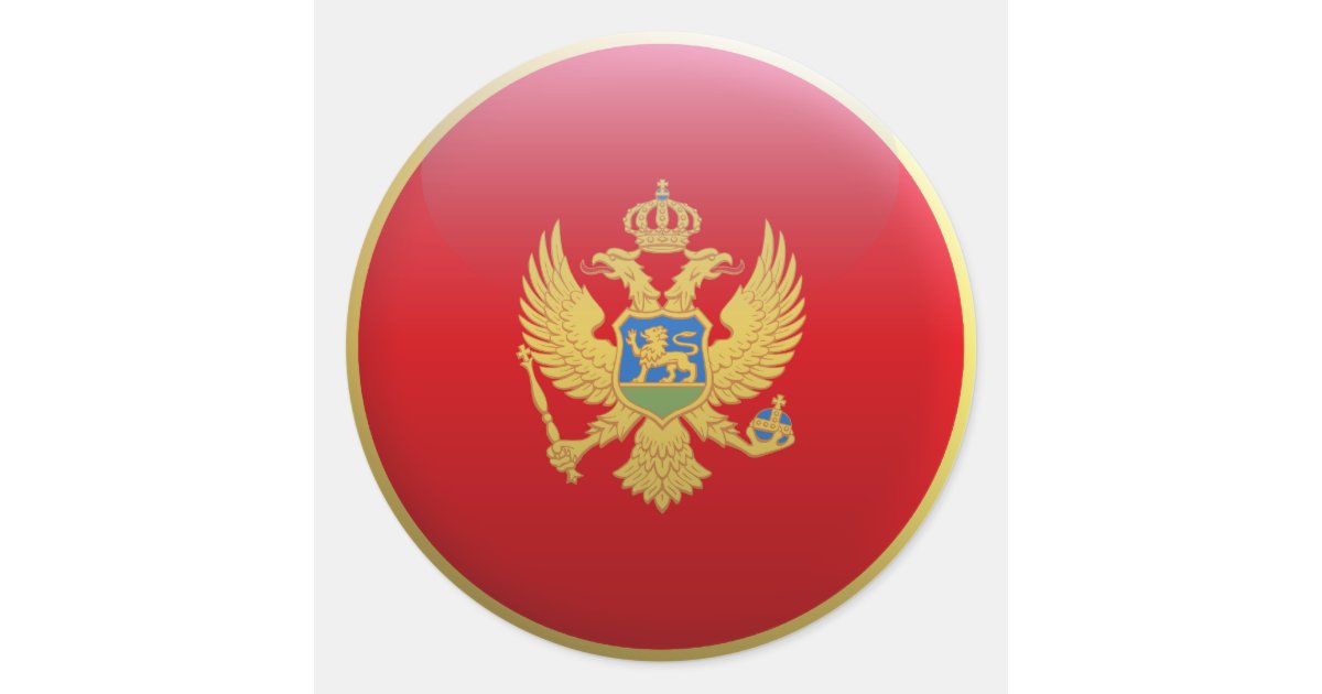 Flag of Montenegro Classic Round Sticker | Zazzle