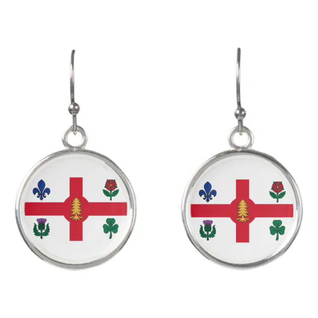 Flag of Montreal, Quebec Earrings | Zazzle