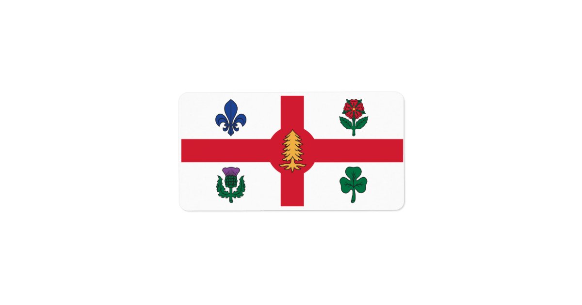 Flag of Montreal, Quebec Label | Zazzle