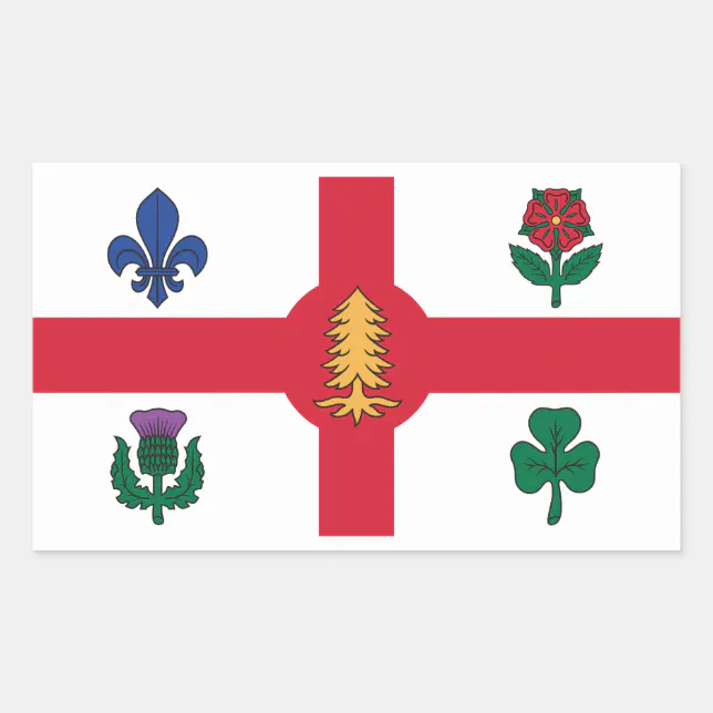 Flag of Montreal, Quebec Rectangular Sticker | Zazzle