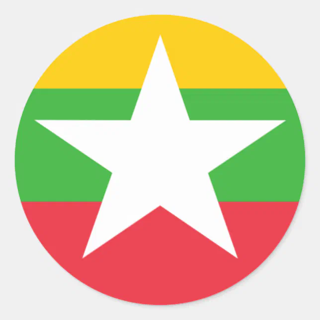 Flag of Myanmar Classic Round Sticker | Zazzle