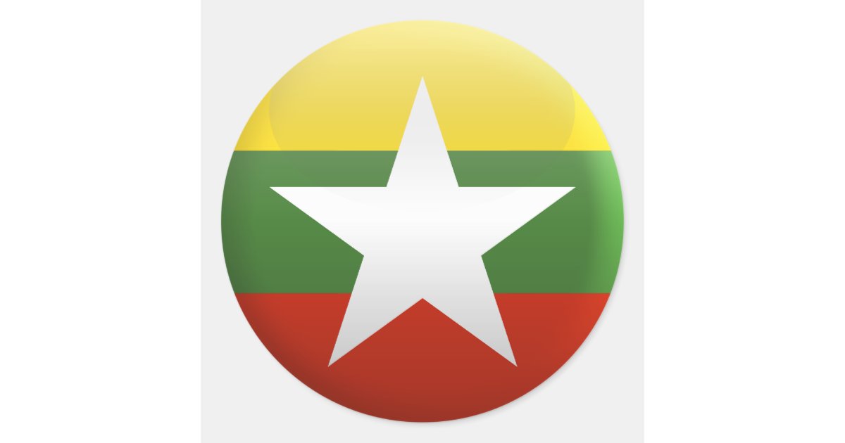 Flag of Myanmar Classic Round Sticker | Zazzle