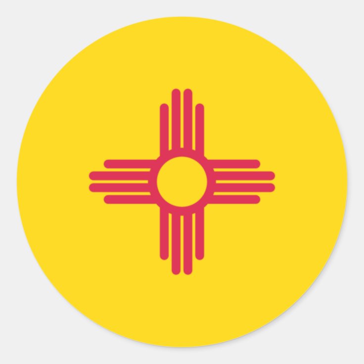 Flag of New Mexico Classic Round Sticker | Zazzle