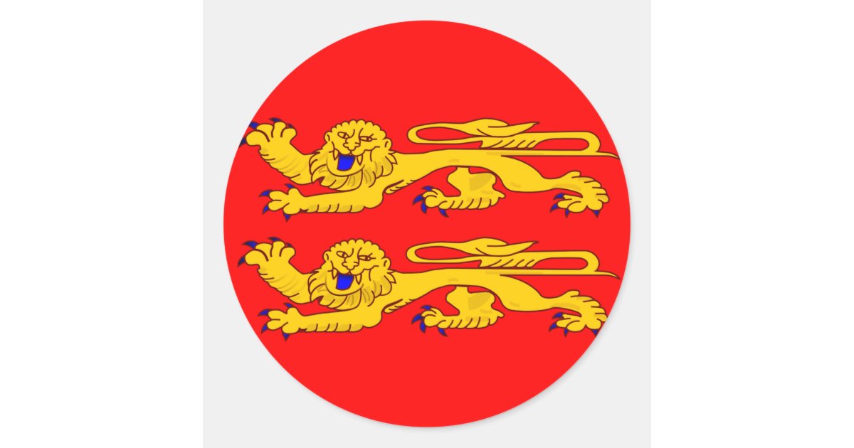 Flag of Normandy Classic Round Sticker | Zazzle