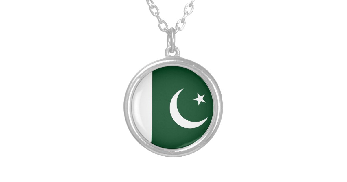 Flag of Pakistan Silver Plated Necklace | Zazzle
