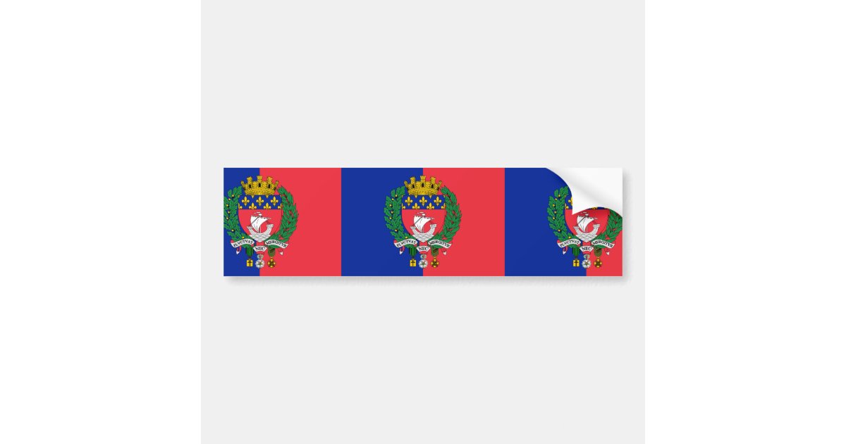 Flag of Paris, France Bumper Sticker | Zazzle