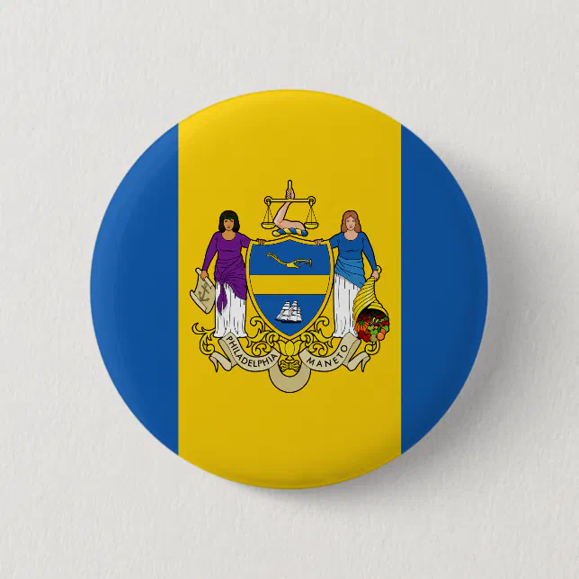 Flag of Philadelphia, Pennsylvania Pinback Button | Zazzle