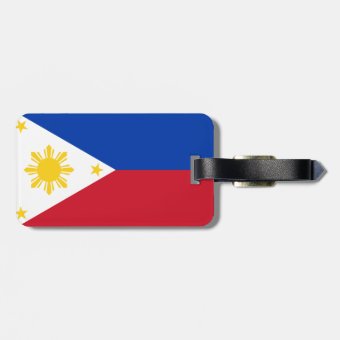 Flag of Philippines Luggage Tag w/ leather strap | Zazzle