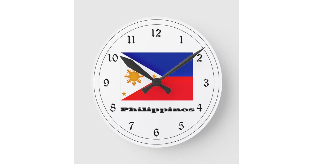 Flag of Philippines Round Clock | Zazzle