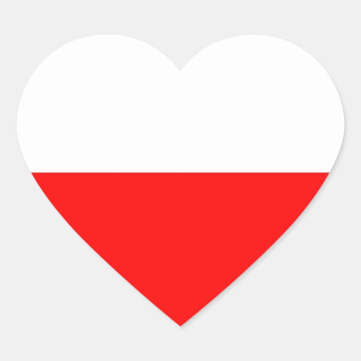 Flag of Poland Heart Sticker | Zazzle.com