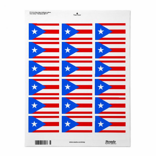Flag of Puerto Rico Labels | Zazzle