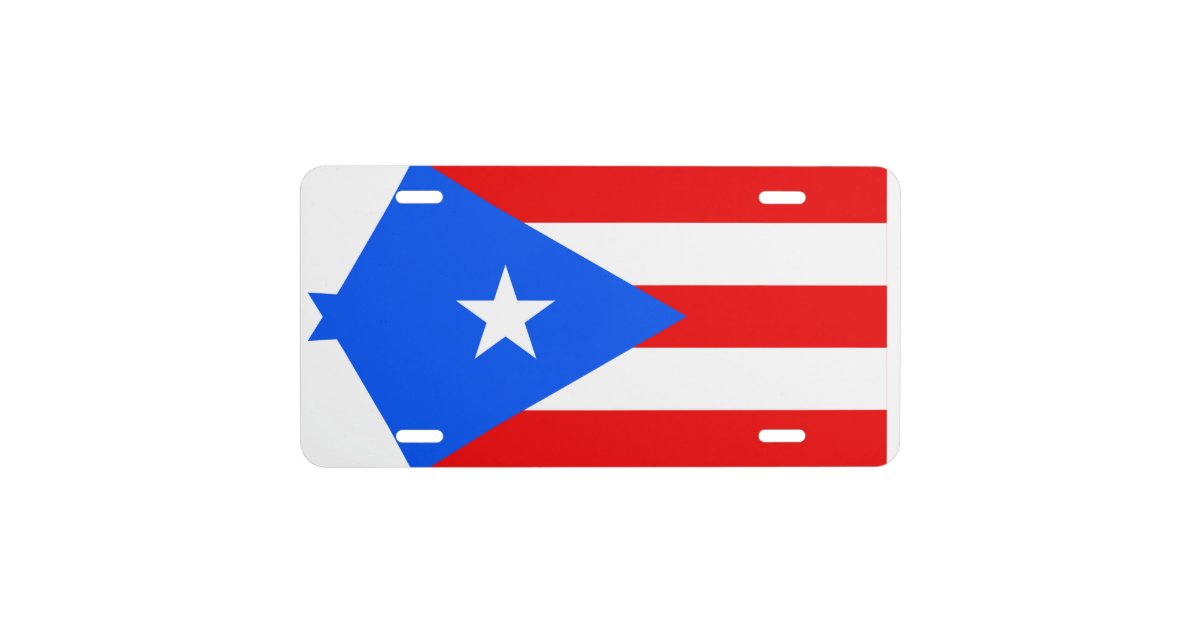 Flag of Puerto Rico License Plate | Zazzle