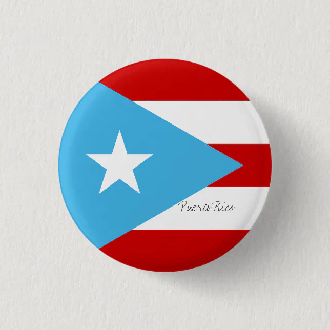 Flag of Puerto Rico Light Blue Red and White Pinback Button | Zazzle