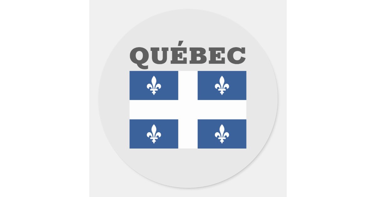 Flag of Québec, Canada Classic Round Sticker | Zazzle