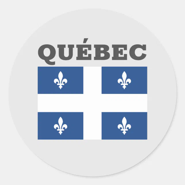 Flag of Québec, Canada Classic Round Sticker | Zazzle