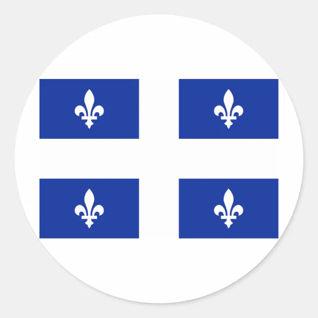 Flag of Quebec Classic Round Sticker | Zazzle