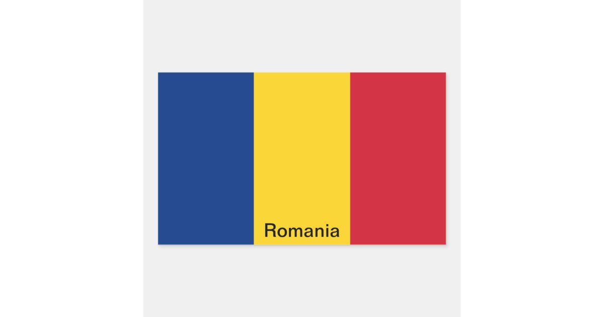 Flag of Romania Rectangular Sticker | Zazzle