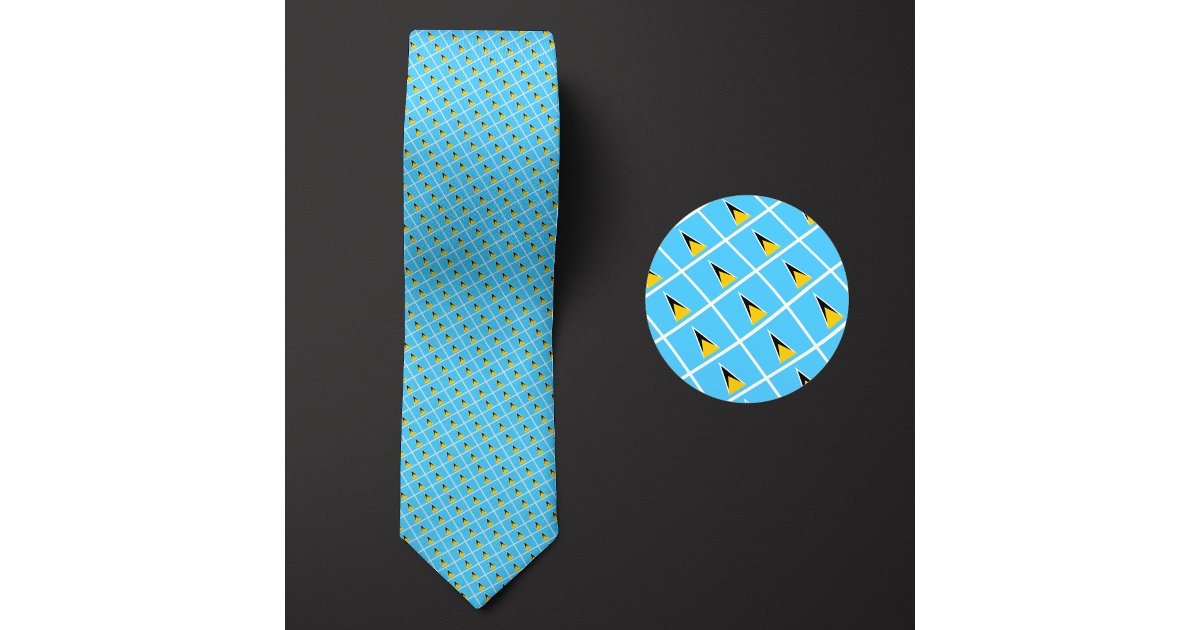 Flag of Saint Lucia Pattern Neck Tie | Zazzle
