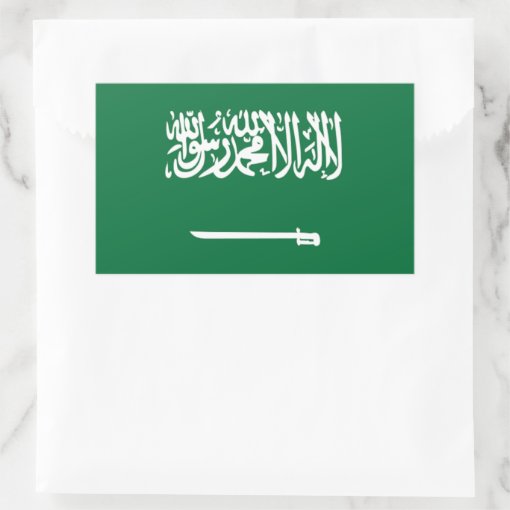 Flag of Saudi Arabia Rectangular Sticker | Zazzle