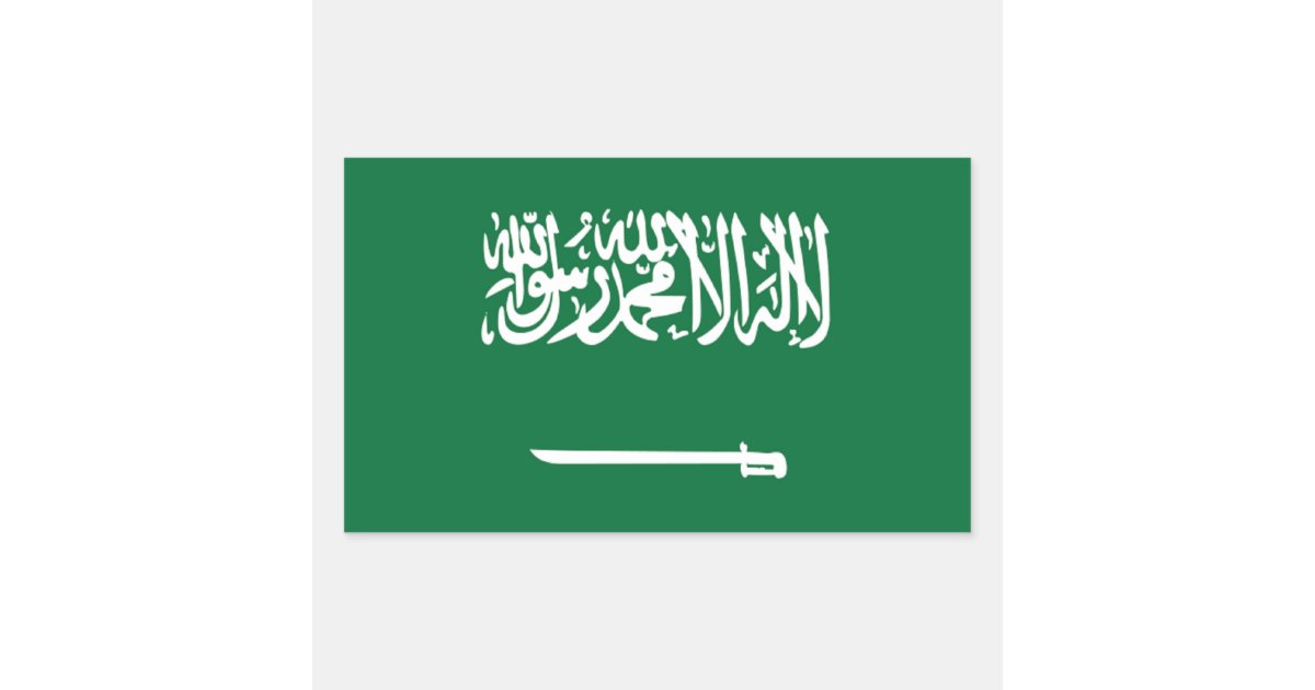 Flag of Saudi Arabia Rectangular Sticker | Zazzle