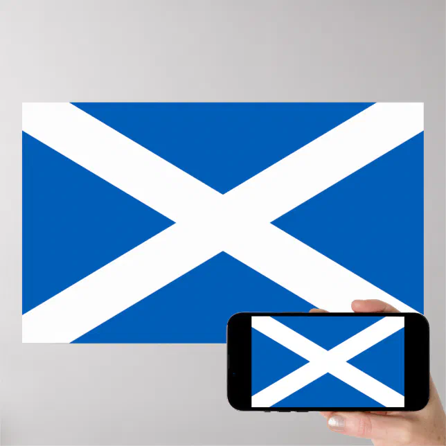 Flag of Scotland, the Saltire flag, Andrew's Cross Poster | Zazzle