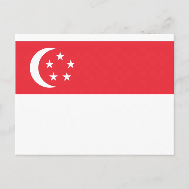 Flag of Singapore - 新加坡国旗 - Bendera Singapura Postcard | Zazzle