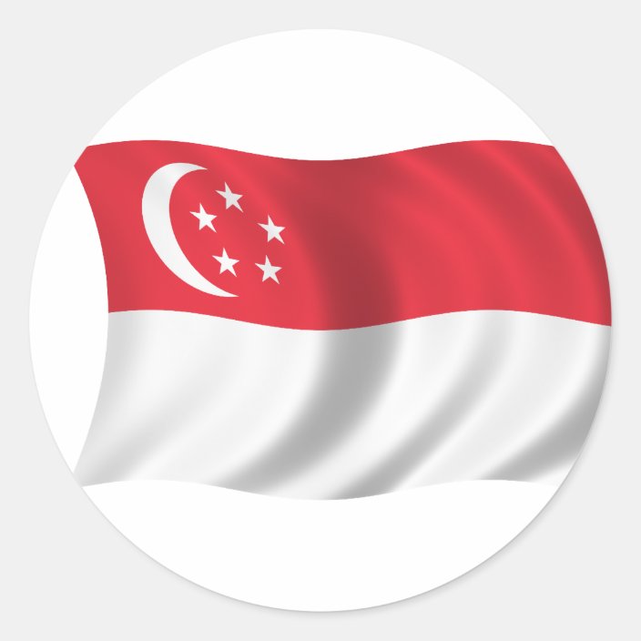Flag of Singapore Classic Round Sticker | Zazzle.com