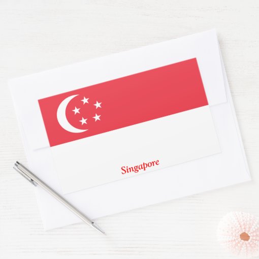 Flag of Singapore Rectangular Sticker | Zazzle