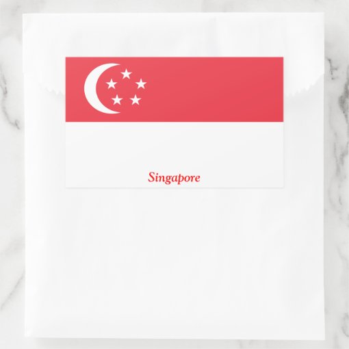 Flag of Singapore Rectangular Sticker | Zazzle