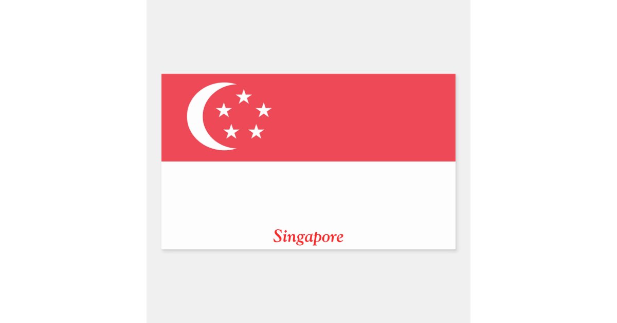 Flag of Singapore Rectangular Sticker | Zazzle