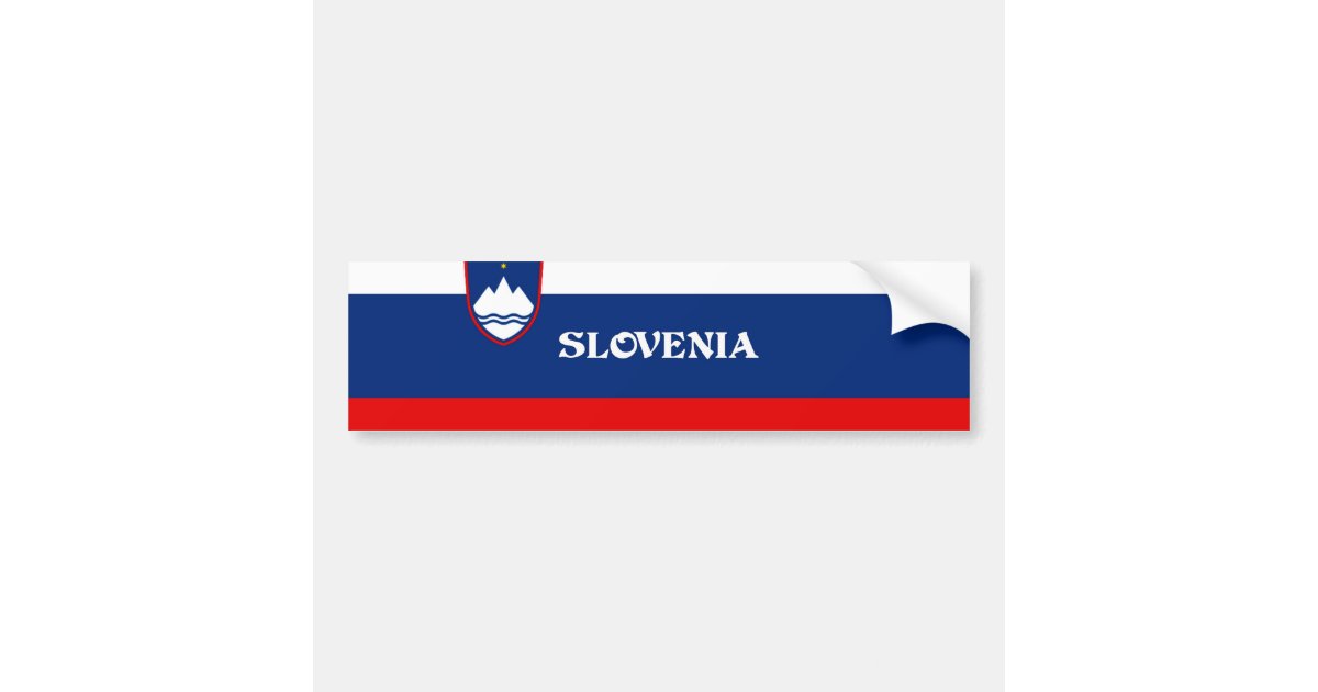 Flag of Slovenia, labeled Bumper Sticker | Zazzle