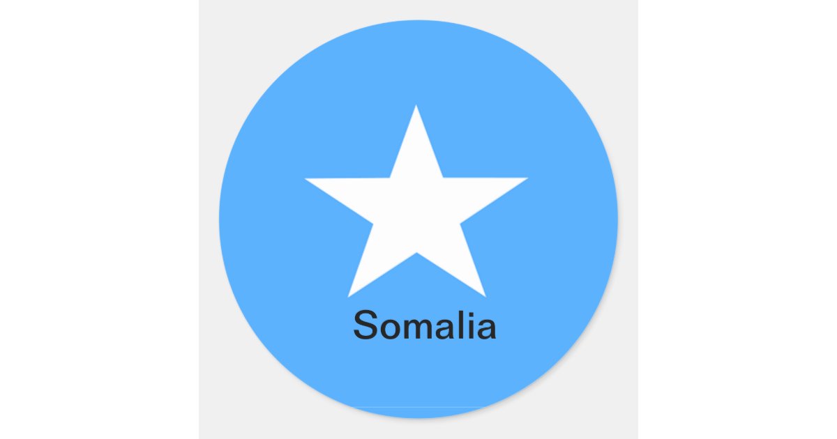 Flag of Somalia, labeled, Classic Round Sticker | Zazzle