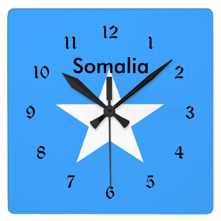 Flag of Somalia, labeled Square Wall Clock | Zazzle.com