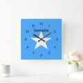 Flag of Somalia, labeled Square Wall Clock | Zazzle