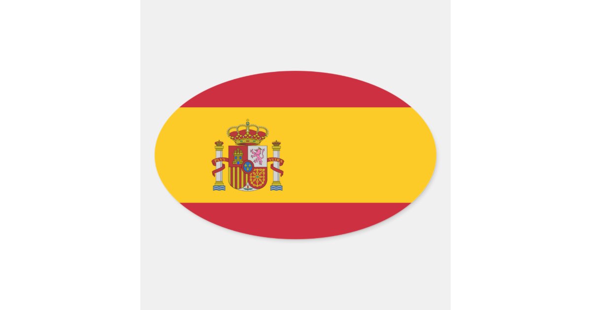Flag of Spain Oval Sticker | Zazzle.com
