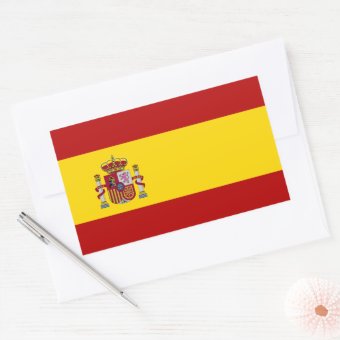 Flag of Spain Rectangular Sticker | Zazzle