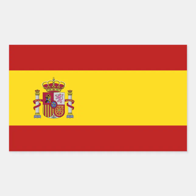 Flag of Spain Rectangular Sticker | Zazzle