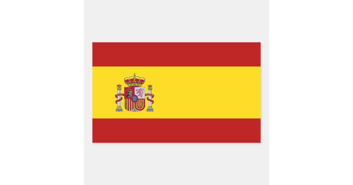 Flag of Spain Rectangular Sticker | Zazzle