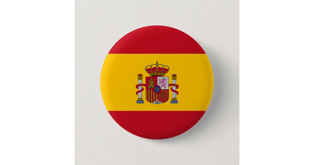 Flag of Spain Round Pin Badge Button | Zazzle