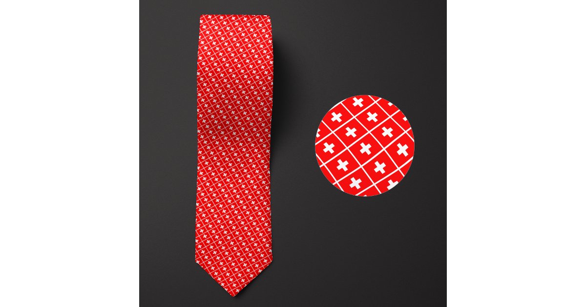 Flag of Switzerland Pattern Neck Tie | Zazzle