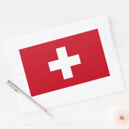 Flag of Switzerland Rectangular Sticker | Zazzle