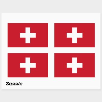 Flag of Switzerland Rectangular Sticker | Zazzle