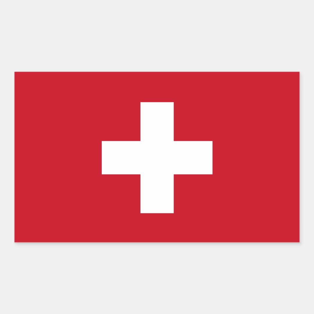 Flag of Switzerland Rectangular Sticker | Zazzle