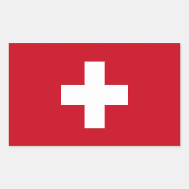 Flag of Switzerland Rectangular Sticker | Zazzle