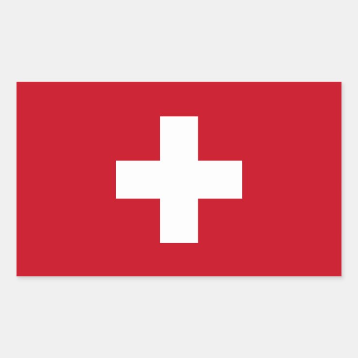 Flag of Switzerland Rectangular Sticker | Zazzle