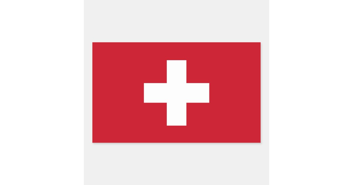 Flag of Switzerland Rectangular Sticker | Zazzle